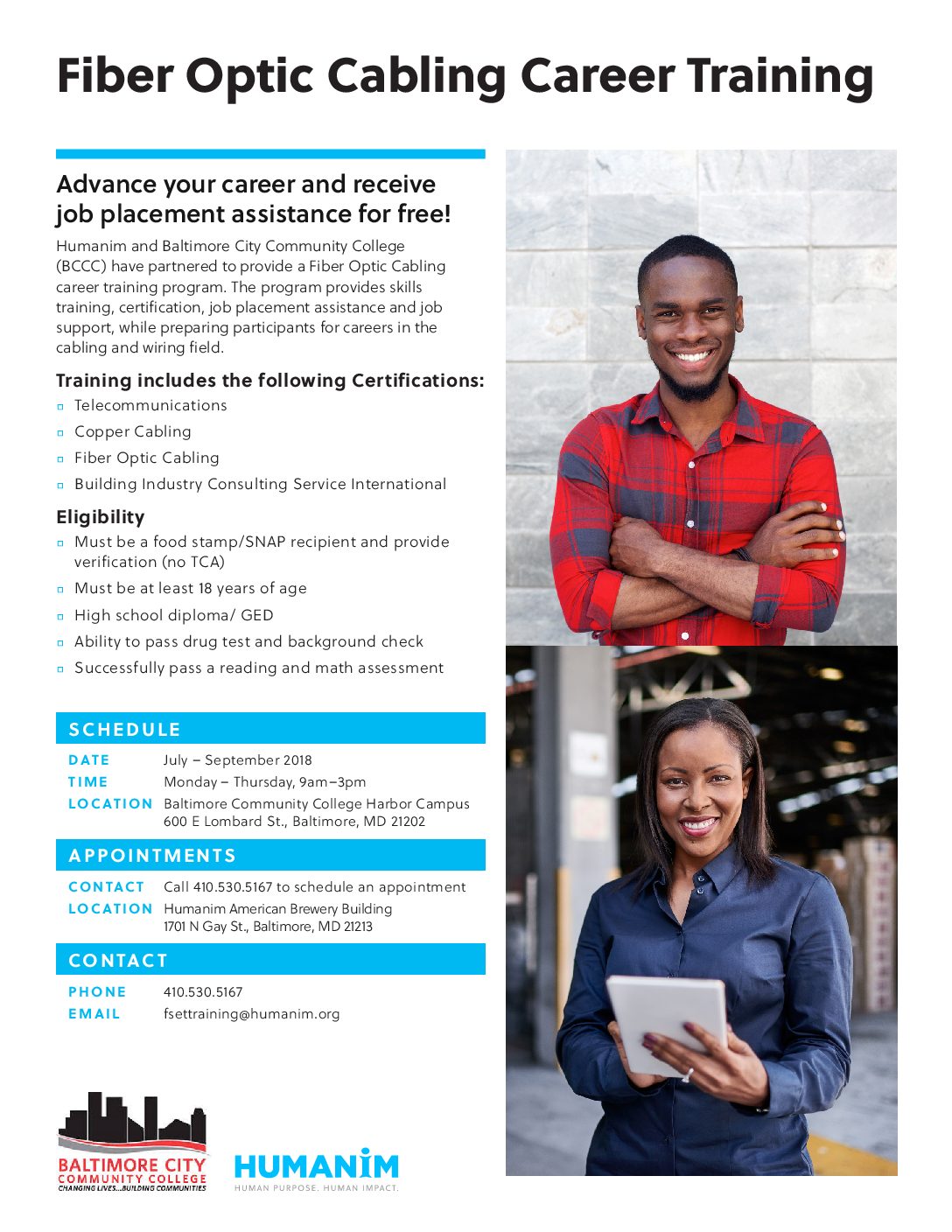 Free Fiber Optic Cabling Career Training - Humanim